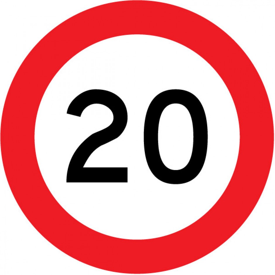 RG 1 20 Kph Speed Signs For Businesses Car Parks RTL